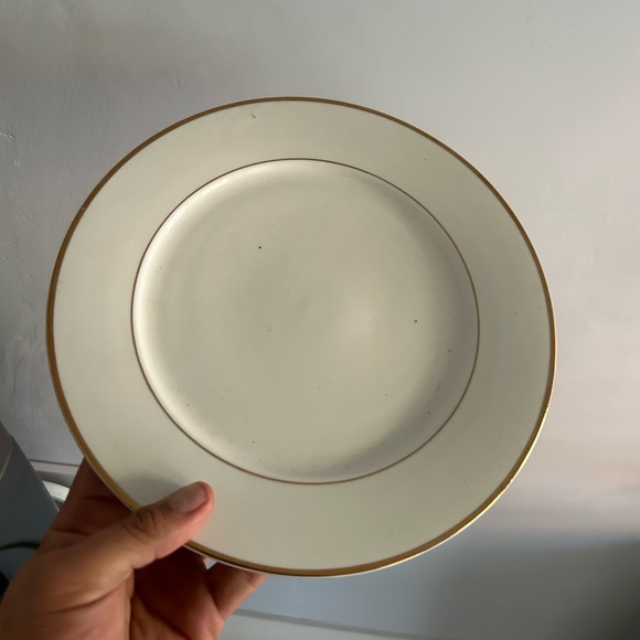 Kitchen | 1 White Gold Plates | Poshmark
